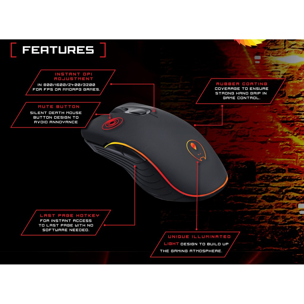 GAMING FREAK XX1 6D RGB EFFECT GAMING MOUSE (3200DPI) BLACK | Shopee ...