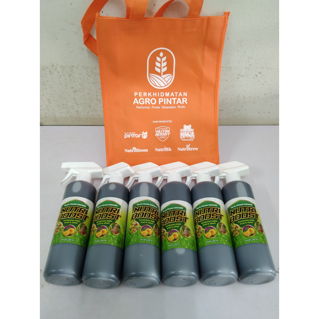 6 botol Siap Bancuh Baja Foliar Organik NutriBoost-baja pokok buah bunga sayur ready spray ...