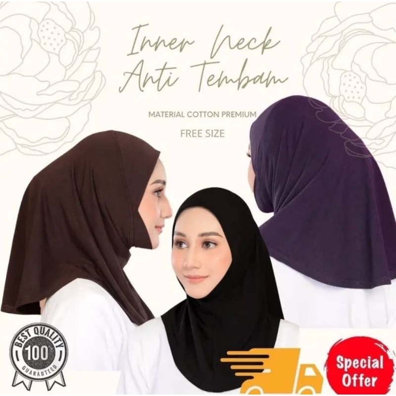 New Arrivals INNER NECK ANTI TEMBAM DAGU DAN BIASA KAIN COTTON JERSEY ...