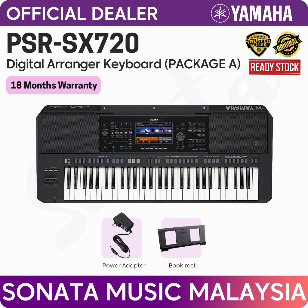 Yamaha PSR SX720 61 keys Digital Arranger Keyboard Package A (PSR-SX720 ...