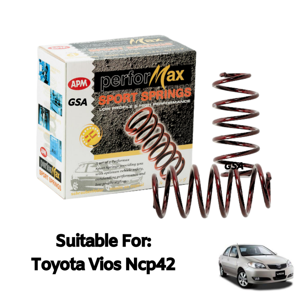 APM Performax Toyota Vios NCP42 (2002-2007) Lowered Sport Springs Set ...
