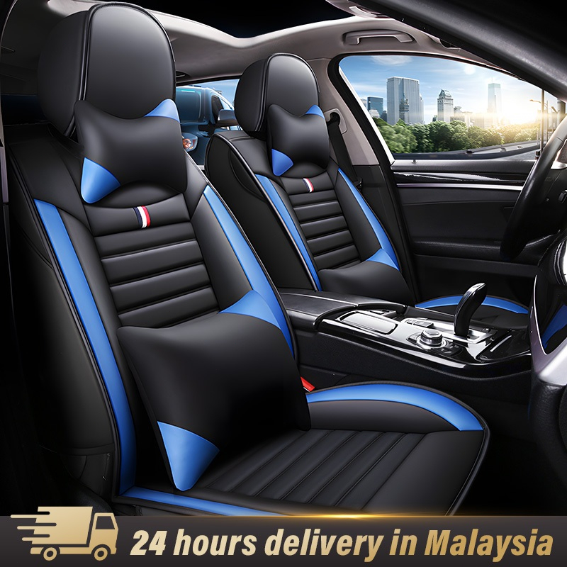 SOARFLY Universal Leather Car Seat Cover Full Set Seat Protector ...