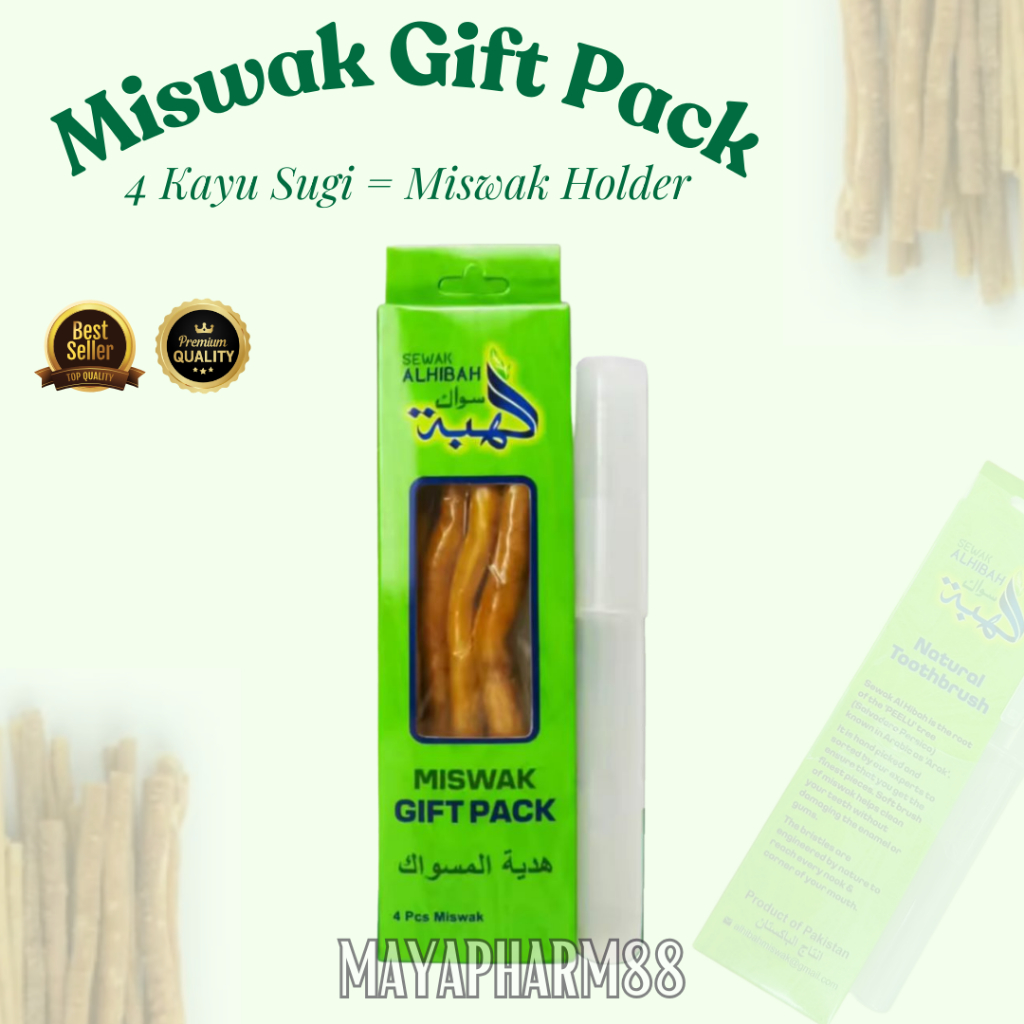 Miswak Al-HIBAH / Kayu Sugi READY STOCK Organic Toothbrush Miswak Gift ...