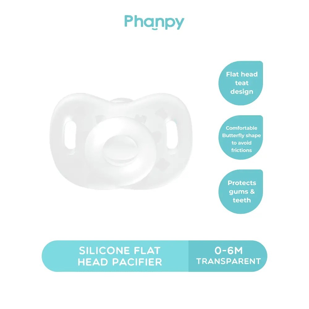 PHANPY SILICONE FLAT HEAD PACIFIER 0-6M TRANSPARENT - PURPLE | Shopee ...
