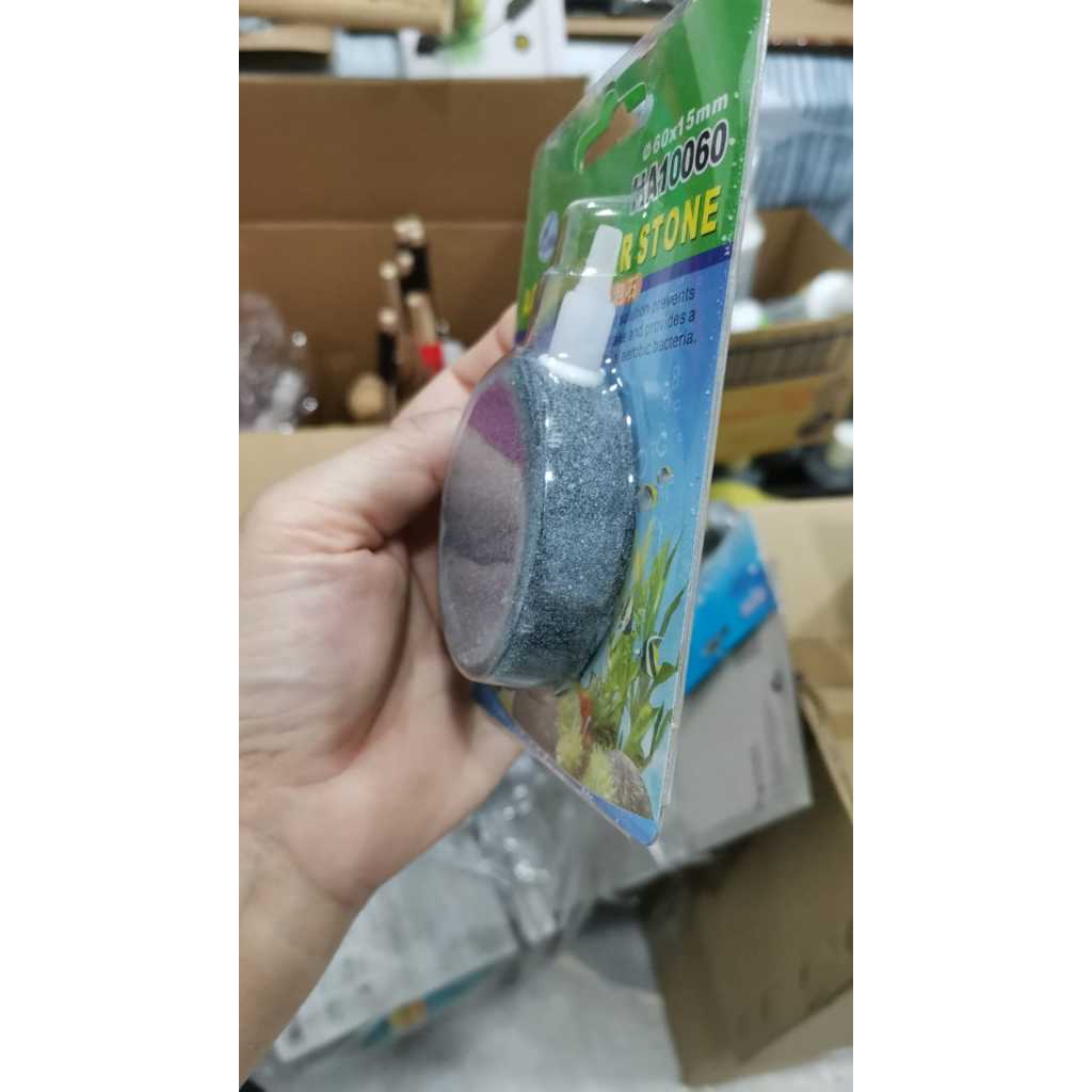 Air Stone 6cm Diameter Aquarium Fish Tank Flat Round Pancake HA10060 ...