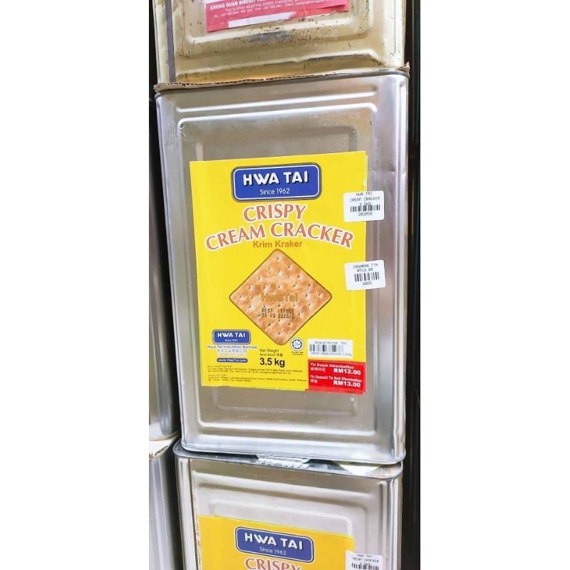 [Tin Biscuit] 3.03-3.5kg Cream Cracker Tawar Besar Hup Seng Lee ...