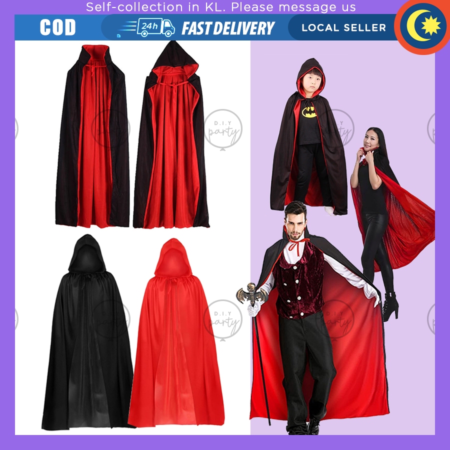 Cloak Cape Adult Teenager Children Kids Hood Collar Vampire Pirates ...