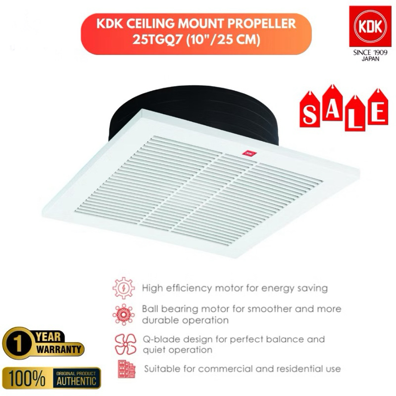 KDK 25TGQ7, 10" Ceiling Mounted Ventilating Fan | Shopee Malaysia