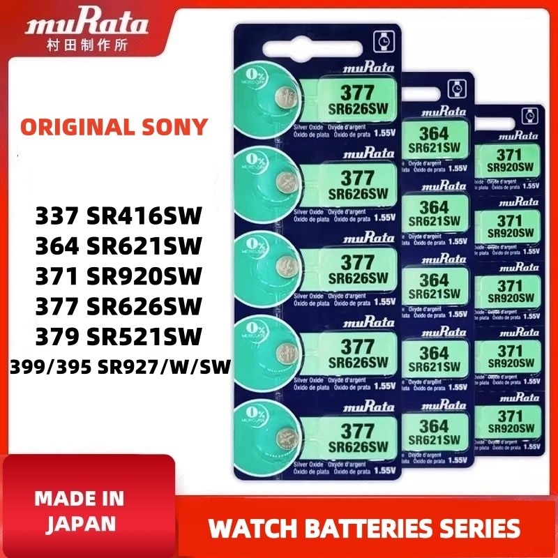 Original muRata Silver Oxide Watch Battery 337 SR416SW / 364 SR621SW ...
