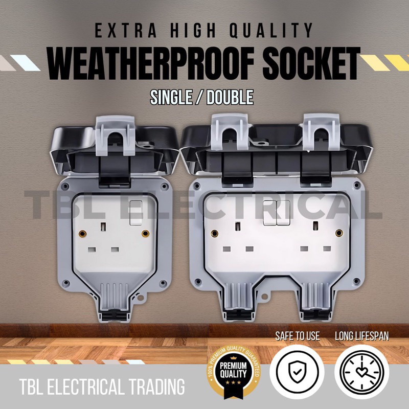 🔥SIRIM🔥Weatherproof Outdoor Switched Socket 13A Single / 13A Double ...