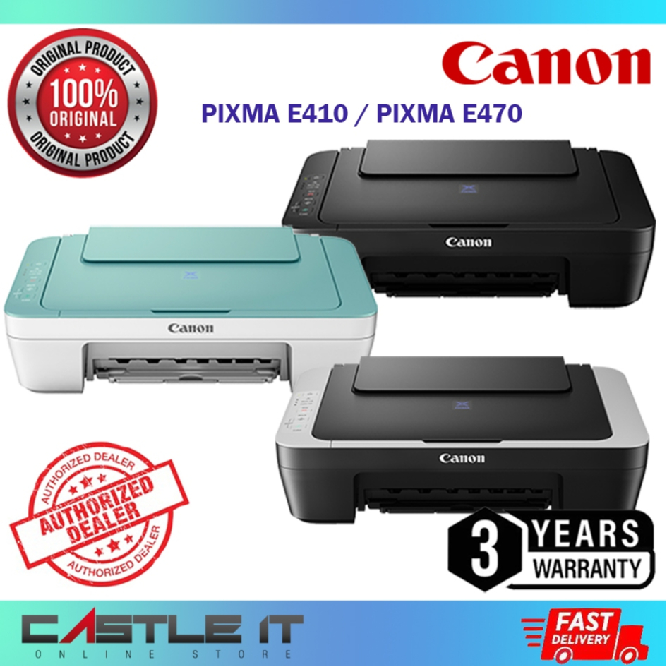 Canon Pixma E410 / E470 Inkjet Printer Print Scan Copy All-In-One AIO Compact USB Wireless ...