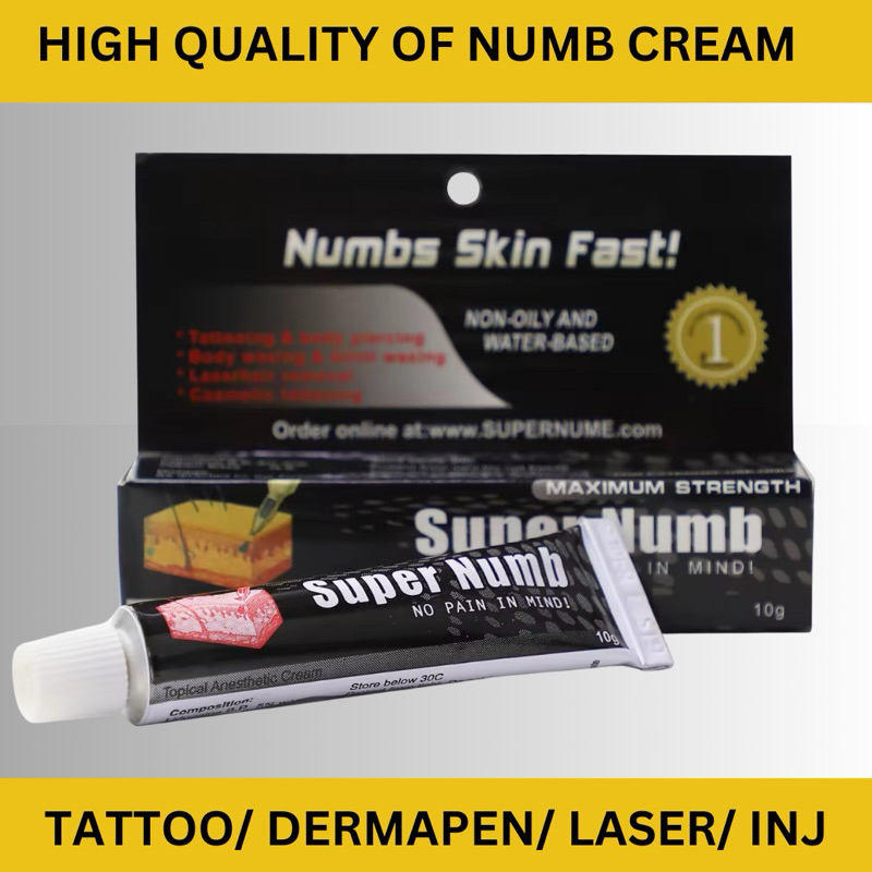 Super Numbing Cream 10G for Tattoo Dermapen Sulam Bibir Sulam Kening ...
