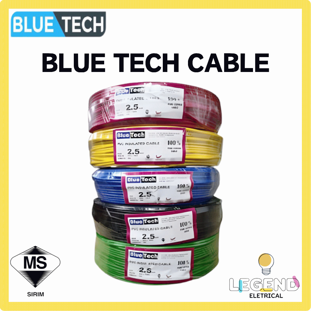 [SIRIM] Blue Tech PVC INSULATED Cable 100% Pure Copper 1.5mm 2.5mm ...