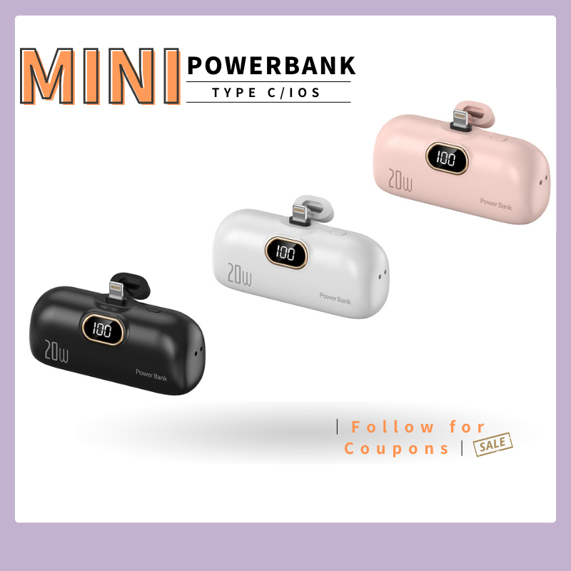 Mini Power Bank 5000MAh FAST CHARGE ,LED Display Interface External ...