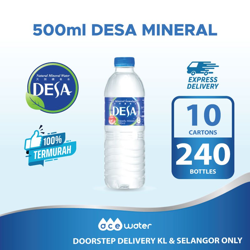 500ml Desa Mineral Water 10 Cartons 240 Bottles Doorstep Fast Delivery | Shopee Malaysia