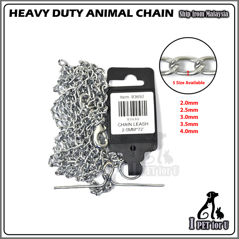 HEAVY DUTY ANIMAL CHAIN /Dog Chain Leash, Anti Chew Metal Basic Leads ...