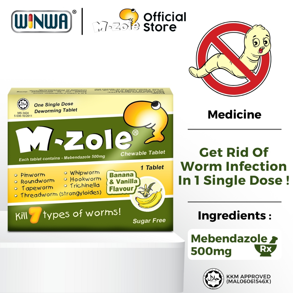 M-Zole Chewable Tablet (1's) - For Deworm & Ubat Cacing | Shopee Malaysia