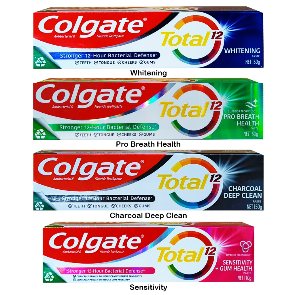 BBD COLGATE TOTAL 150g Charcoal Deep Clean/Pro Breath Health/Whitening ...