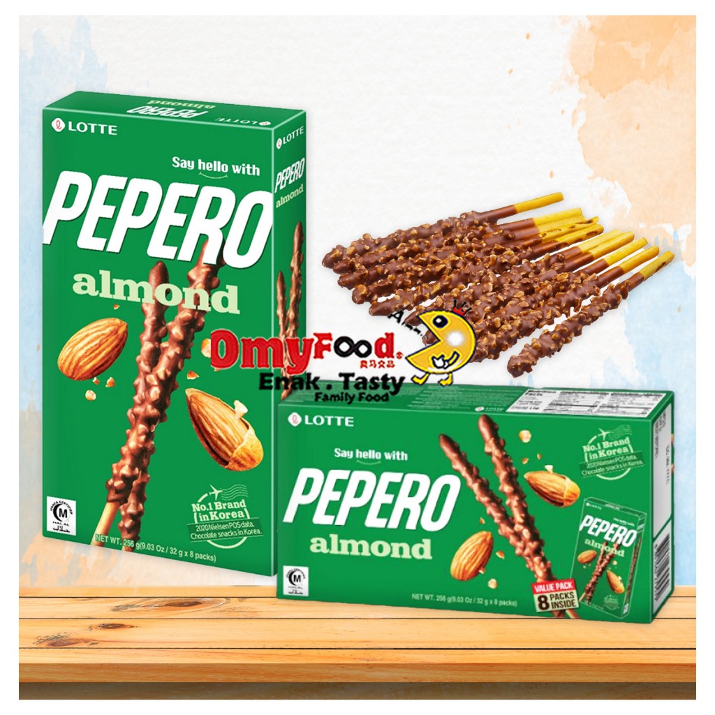 256g (8pack) Lotte Pepero [Almond][OmyFood] | Shopee Malaysia
