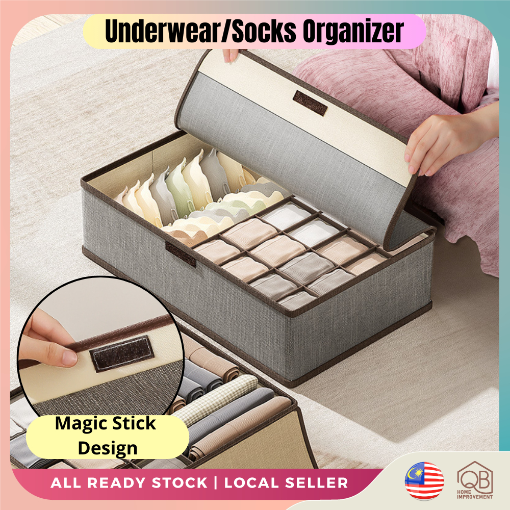 Foldable Underwear Panties Bra Socks Storage Box With Cover Closet ...
