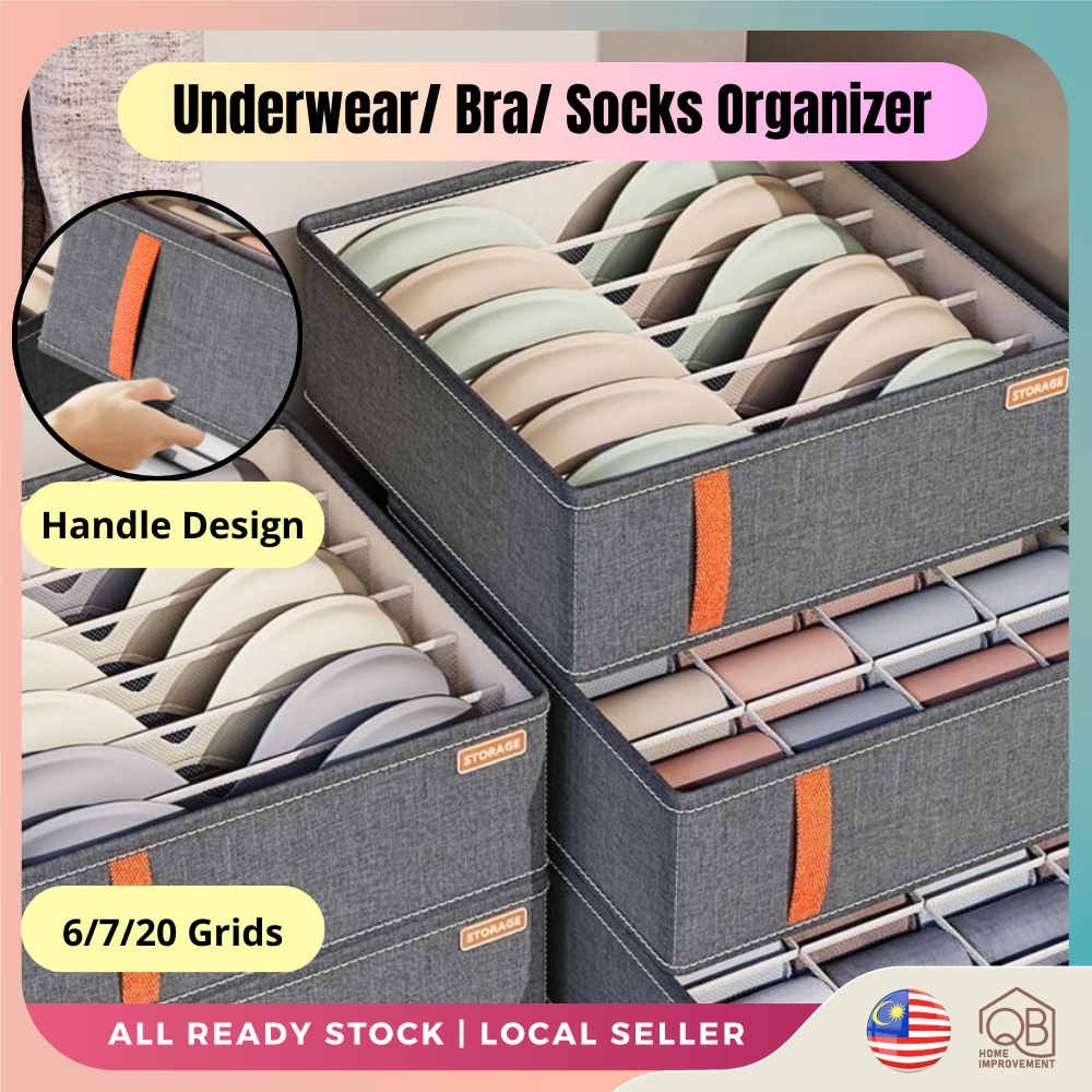 6/7/20 Slots Storage Box Wardrobe Organizer Box Stackable Foldable ...