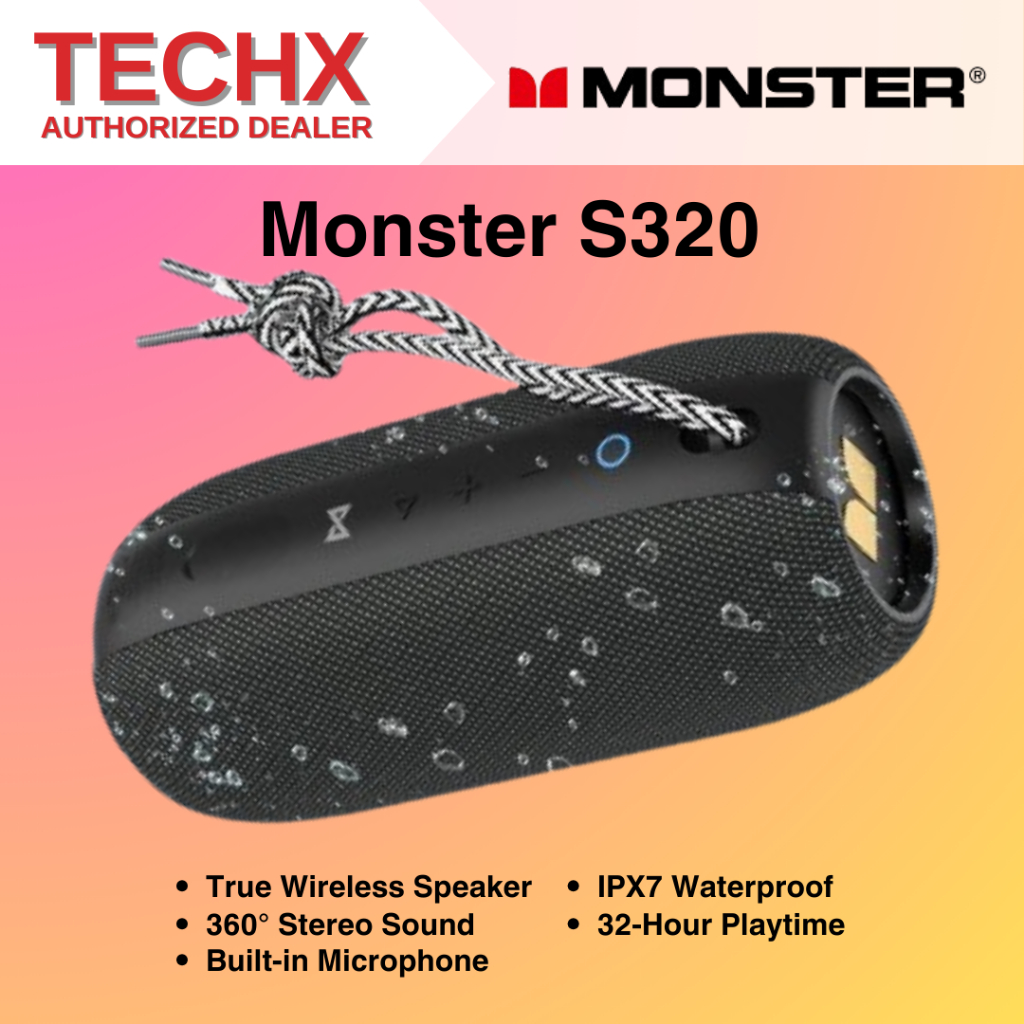 Monster S320 Bluetooth Speaker, 360° Stereo Sound Effect | Shopee Malaysia