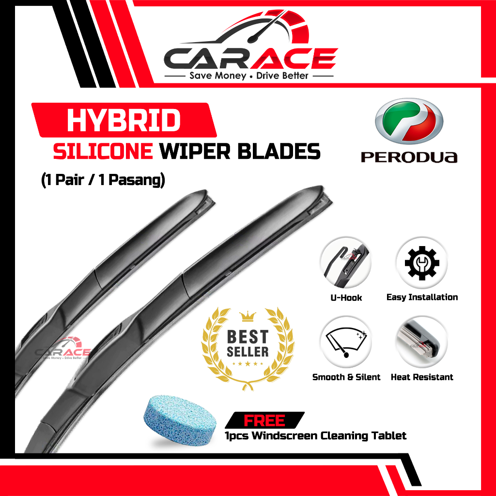 (1 PAIR) PERODUA Wiper Myvi Axia Kancil Kelisa Bezza Alza Aruz Ativa ...