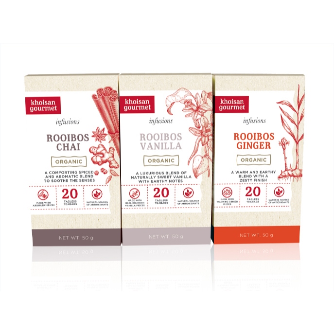 [ NEW ] KHOISAN GOURMET ORGANIC INFUSIONS ROOIBOS TEA (CHAI /VANILLA ...