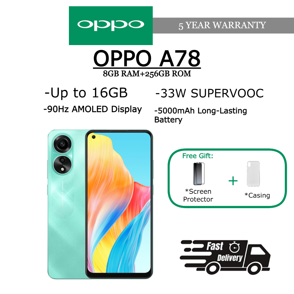OPPO A78 5G 67W SUPERVOOC™ l 5000mAh Long-Lasting Battery (8GB RAM Up ...