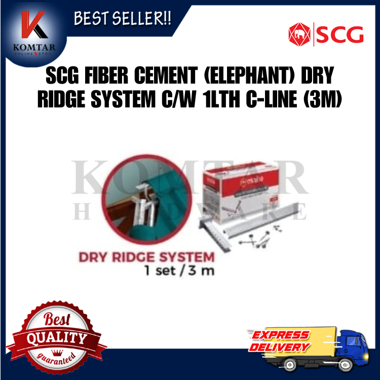 SCG FIBER CEMENT (ELEPHANT) DRY RIDGE SYSTEM C/W 1LTH C-LINE (3M) | Shopee Malaysia