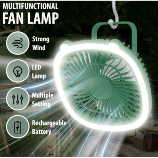 Rechargeable USB Mini Fan 3 speed levels with lamp Table Fan & Portable ...