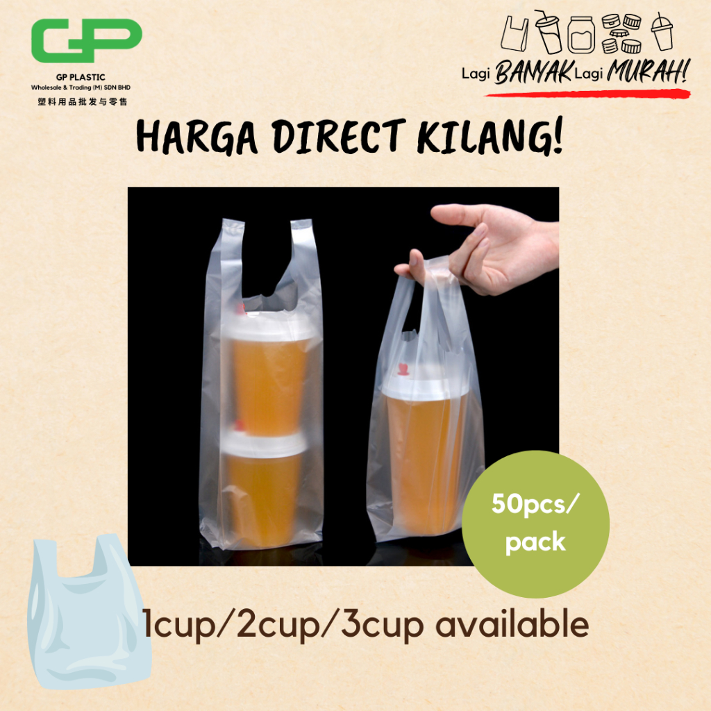 Plastik Cawan Air Bungkus / Plastic Bag Cup / Plastic Bag 1 / 2 / 3 Cup ...