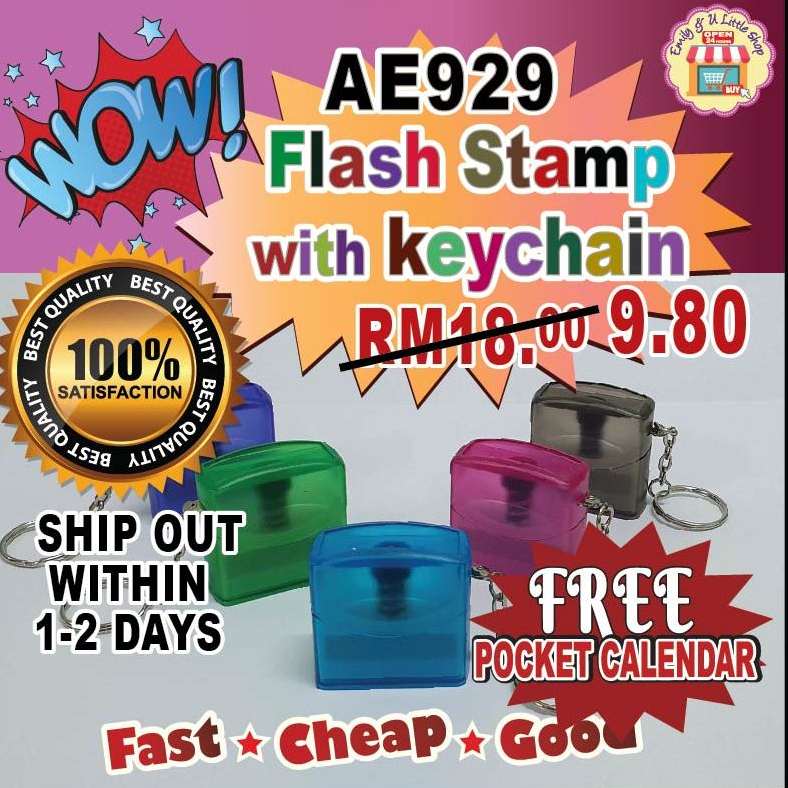 AE929,Self-inking Flash Stamp with keychain (9mm x 29mm) nurse, doctor ...