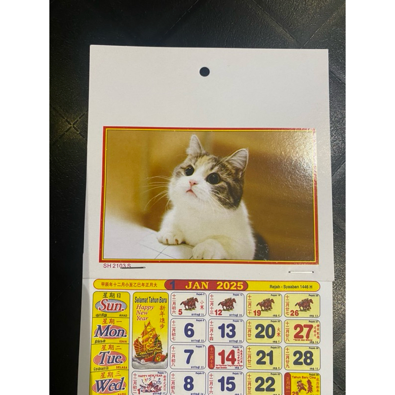 calendar 小猫2025 kecil月历 stationery cat 小 猫 comel cute calander bulanan ...