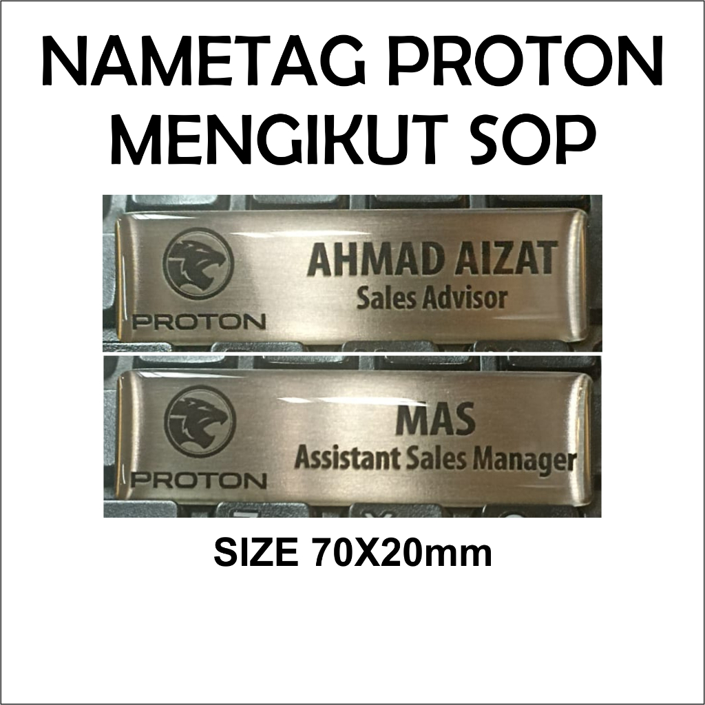 NAMETAG PROTON MENGIKUT SOP | NAMETAG PIN / MAGNET | Shopee Malaysia