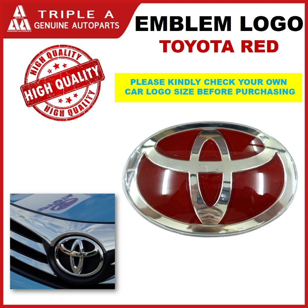 TOYOTA LOGO EMBLEM RED TOYOTA WISH OR TOYOTA VIOS TRD Logo Toyota Merah ...