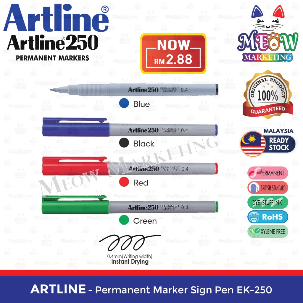 Artline Permanent Marker Pen / Sign Pen - 250 (0.4mm) | Shopee Malaysia