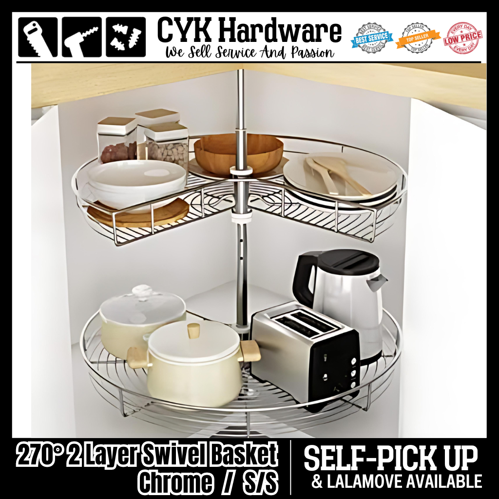 AXE™ Kitchen Cabinet Dapur Basket 900MM 270 Degree Basket With Pole ...