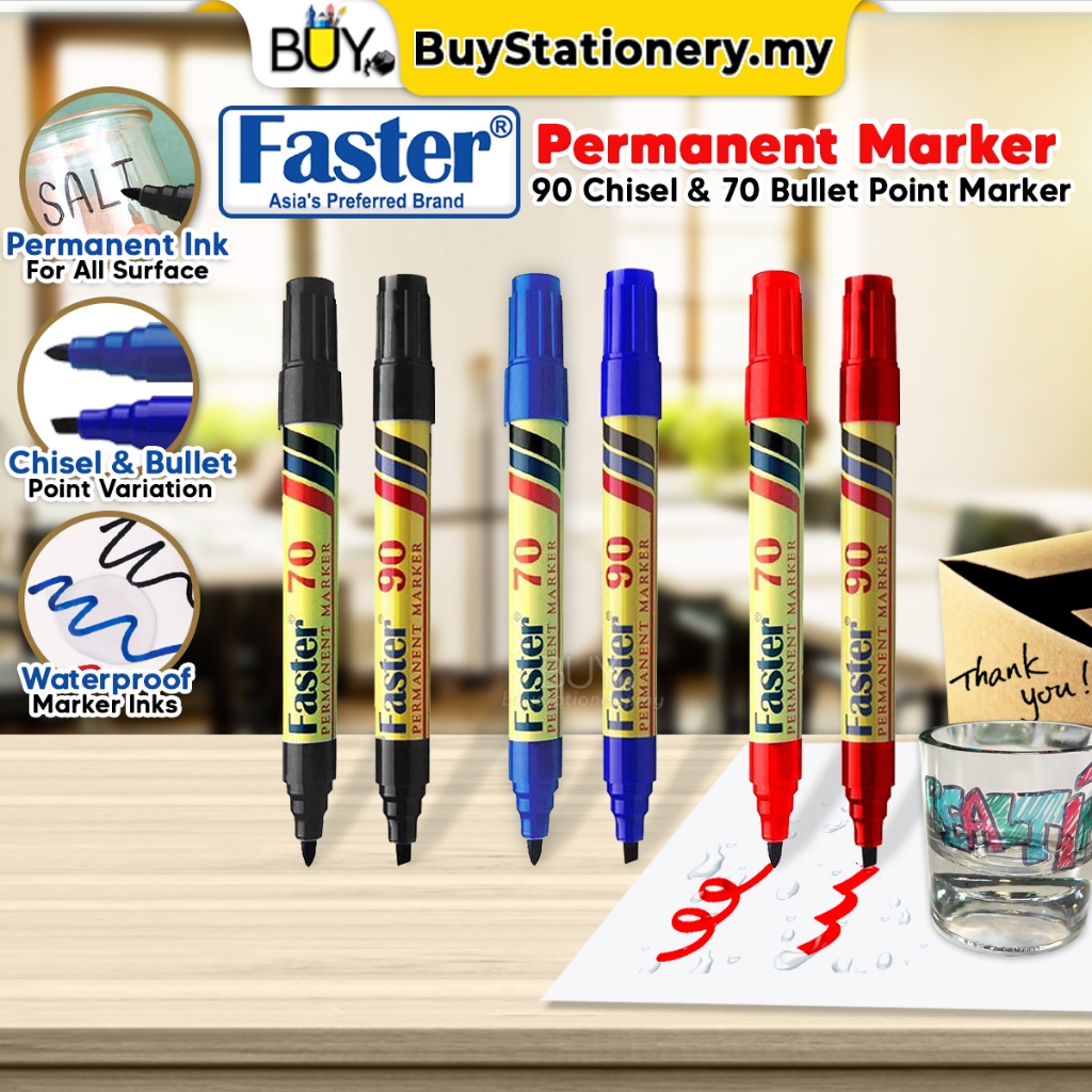 Faster Permanent Marker Pen Waterproof Ink Art Markers 70 90 -(1s/PCS ...