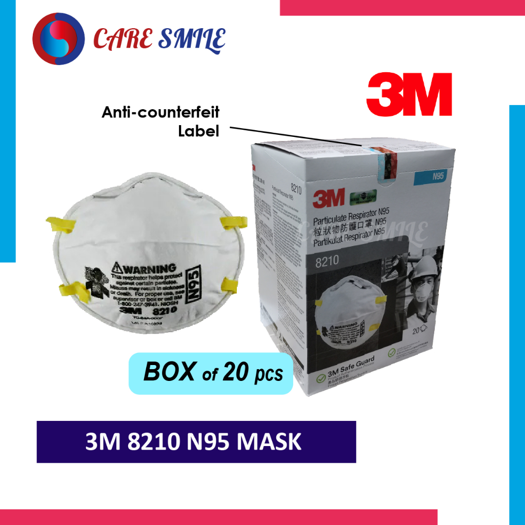 [FULL Box] N95 Mask 3M 8210 Particulate Respirator Mask Head Loop ...