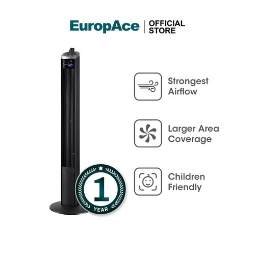 EuropAce 1.2M Tall Tower Fan -ETF 1129A | Safe for Child, 3-Speed Fan ...