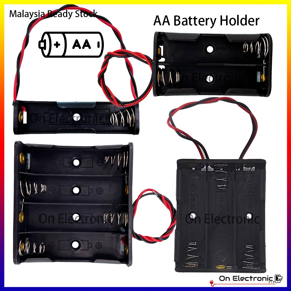 AA Battery Holder 1 / 2 / 3 / 4 Slots Battery AA Holder with Wire Lead ...