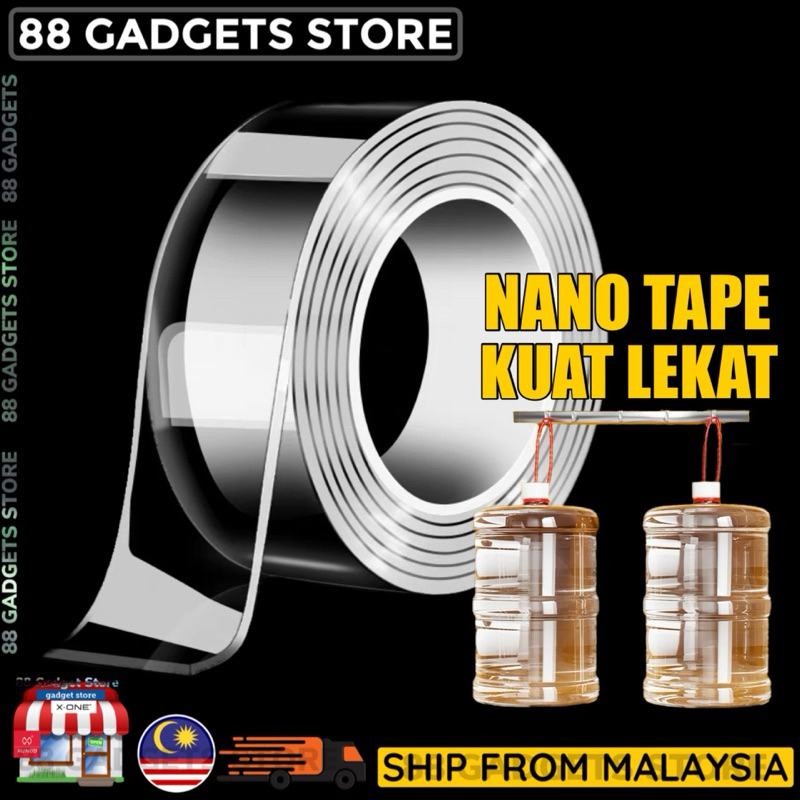 Nano Tape Traceless Washable Adhesive Tape Reusable Double Sided Side ...