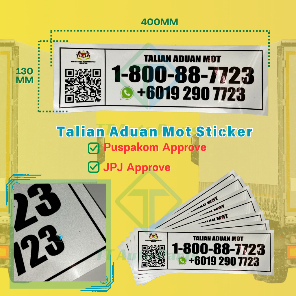 Talian Aduan Mot Sticker New Type Baru Sticker Hot Line Complain JPJ ...