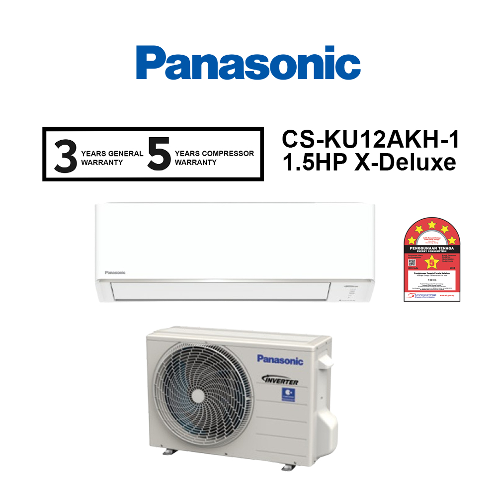 (SEDA) Panasonic 1.5hp X-Deluxe CS-KU12AKH-1 Air Conditioner CSKU12AKH1 ...