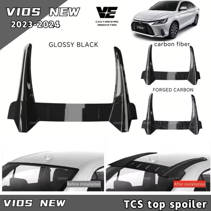 CarRefit Toyota Vios 2023-2024 Car top spoiler accessories garnish ...
