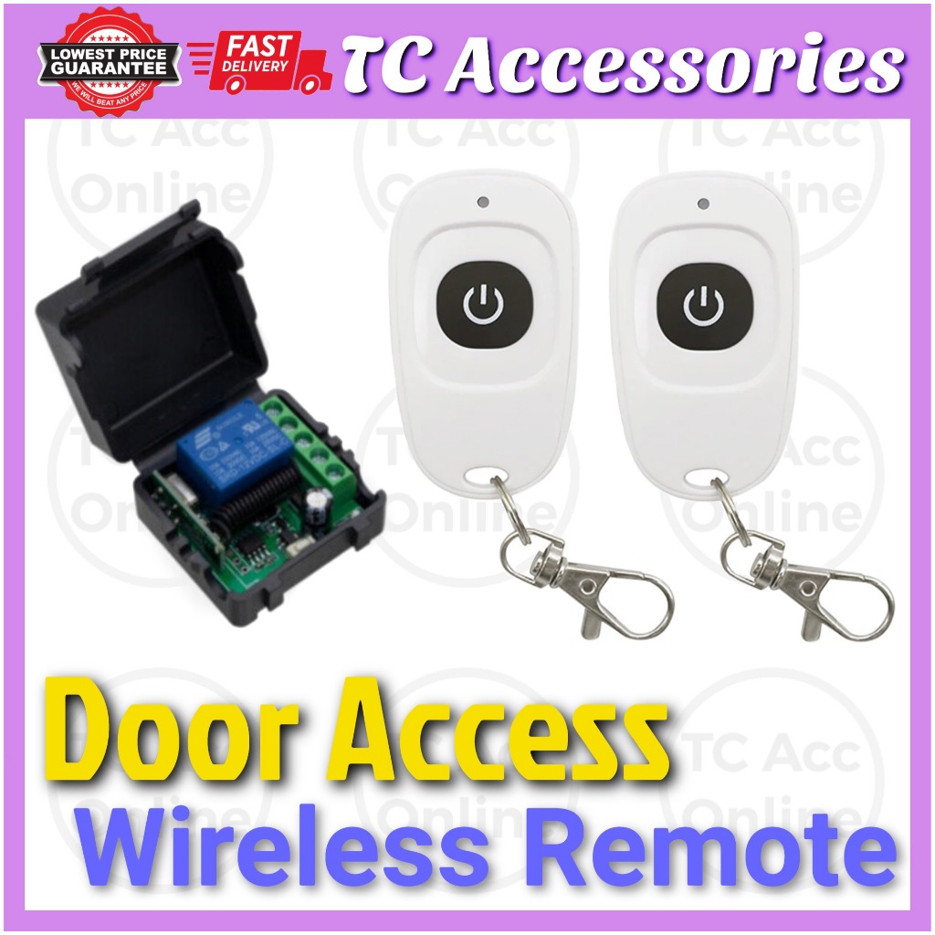 Door Access Remote Control 2PCS Button 433MHz Wireless Receiver Control ...