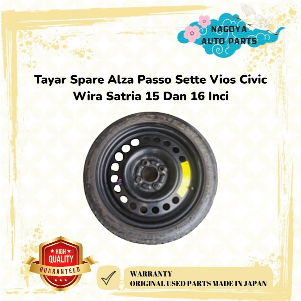 Tayar Spare Alza Passo Sette Vios Civic Wira Satria 15 Dan 16 Inci ...