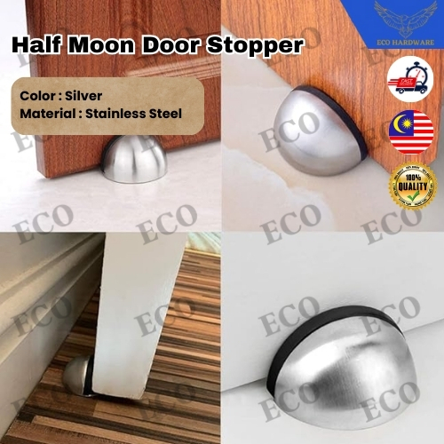 Half Moon Magnetic Door Stopper Punching Floor Mounted Wall Protector ...