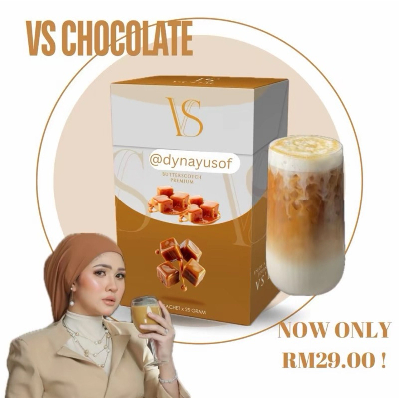 (FREE SHAKER) VSLIM BUTTERSCOTCH & CHOCOLATE PREMIUM 7 SACHET ORIGINAL ...